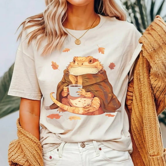 Bearded Dragon Fall Shirt, Cute Bearded Dragon In Blanket Shirt ...