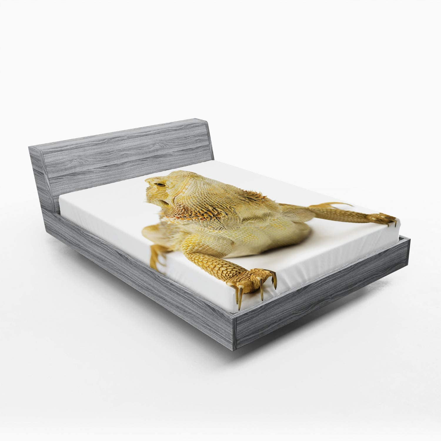 Bearded Dragon Fitted Sheet, Camouflaging Lizard Wild Tropical Animal ...