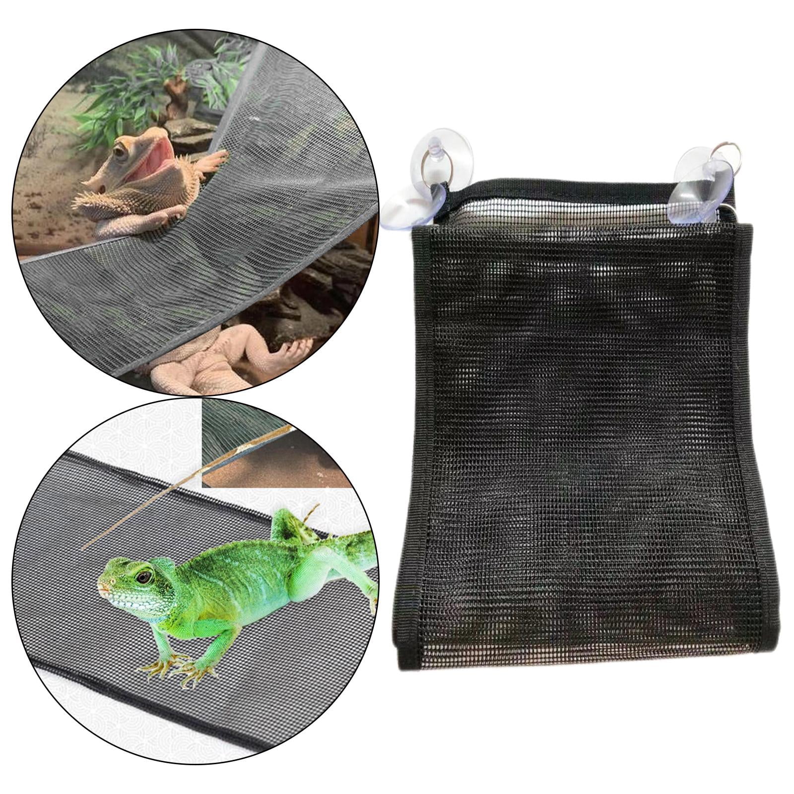 Reptile Hammock Bearded Dragon Acc Sleeping Bed Lounger Climbing Black ...