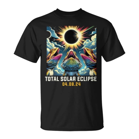 Bearded Dragon Howling At Solar Eclipse TShirt - Walmart.com