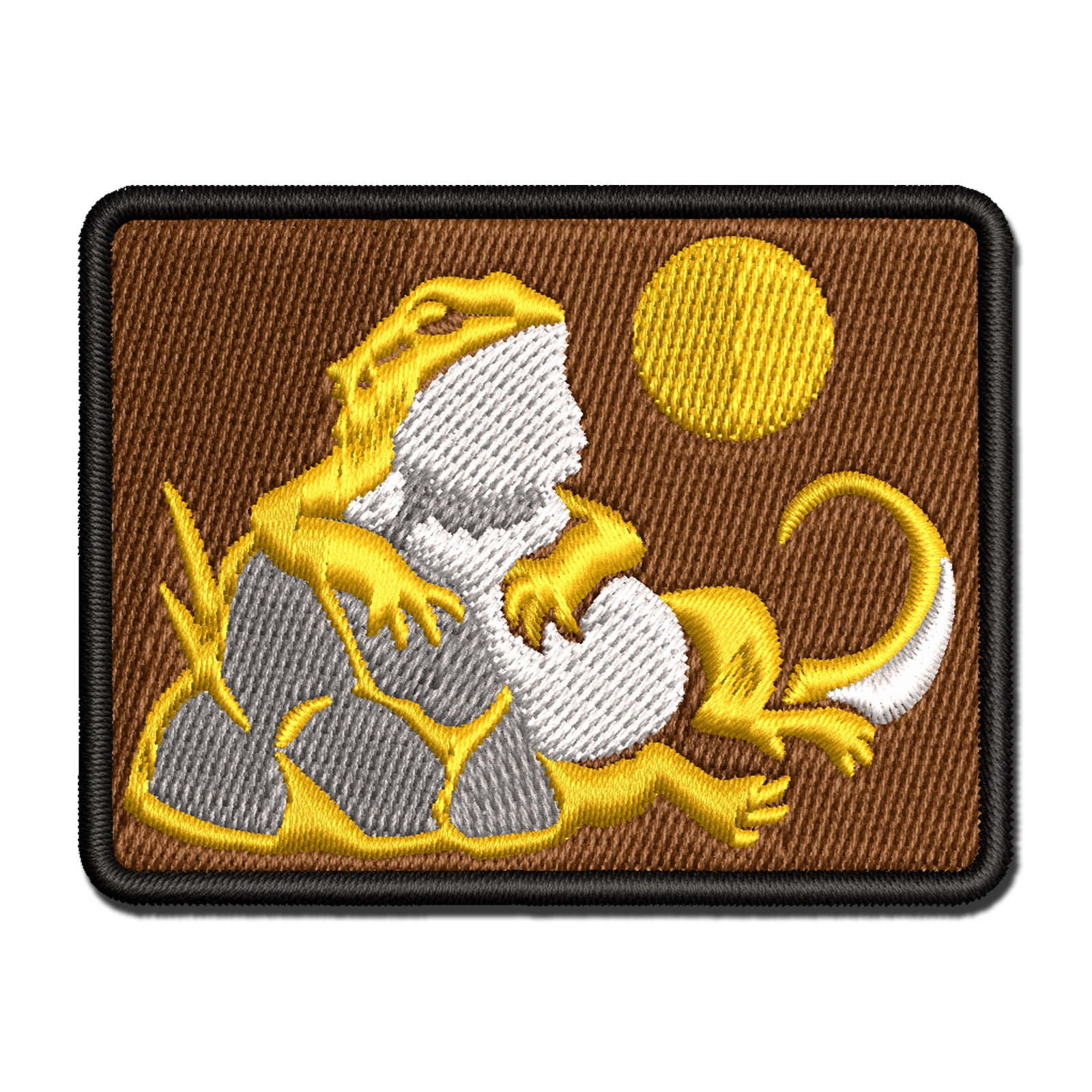 Bearded Dragon Lazy Lizard Applique Multi-Color Embroidered Hook & Loop Patch - 3 Inch Medium ...