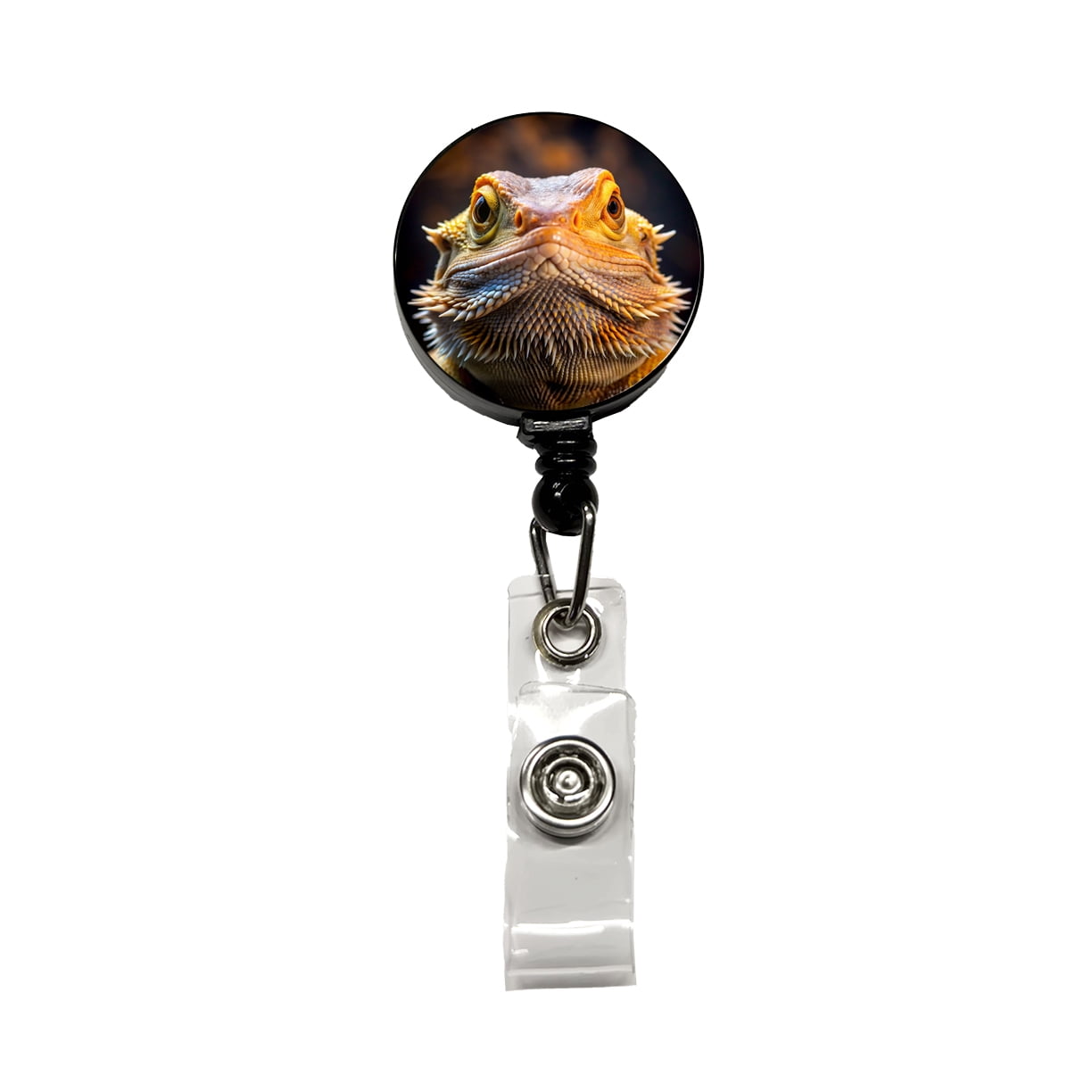 Bearded Dragon Lizard Reptile Face Retractable Reel ID Badge Key Card ...