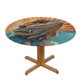 Bearded Dragon Lizards Retro Fitted Round Tablecloth 110cm with Elastic ...