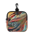 Bearded Dragon Lizards Retro Square Gear Pouch with Lobster Clasp ...