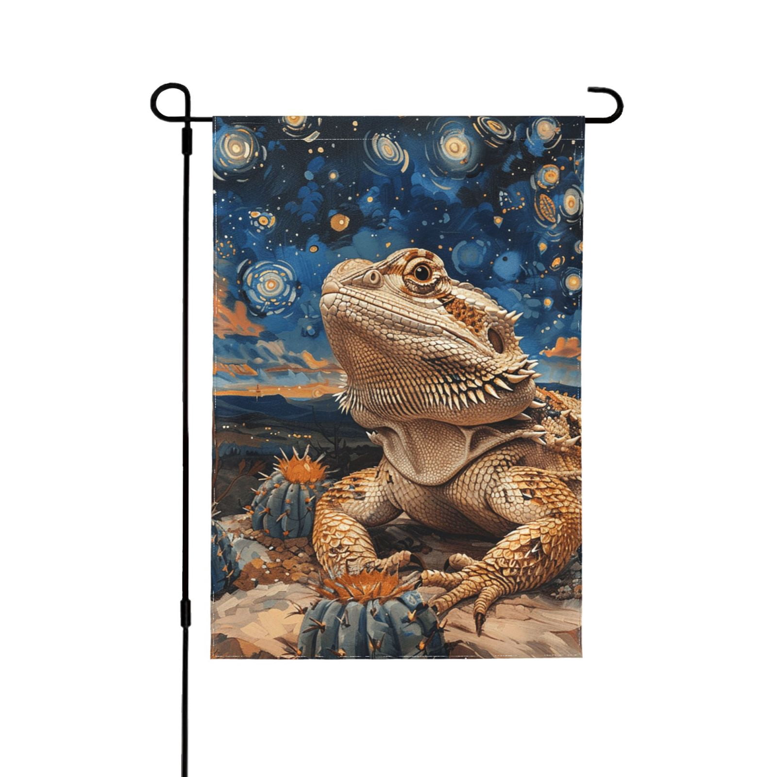 Bearded Dragon Lizards Retro Starry Double Sided Garden Flag 12.5x18 ...