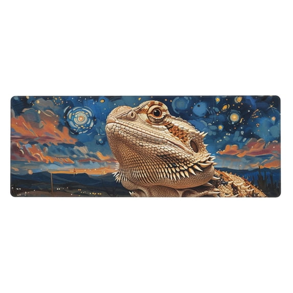 Bearded Dragon Lizards Retro Starry Mouse Pad Extended Large Gaming ...