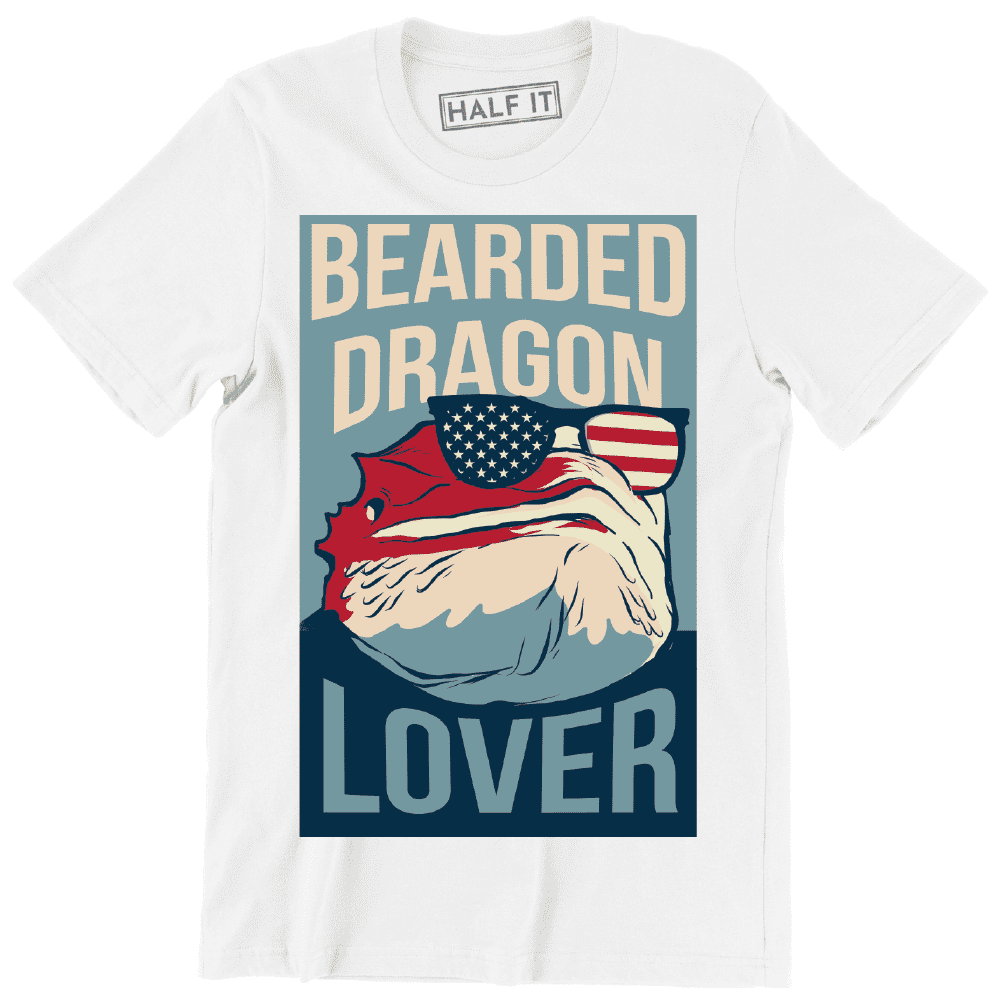 Bearded Dragon Lover American Patriotic Dragon Printed Men's T-Shirt ...