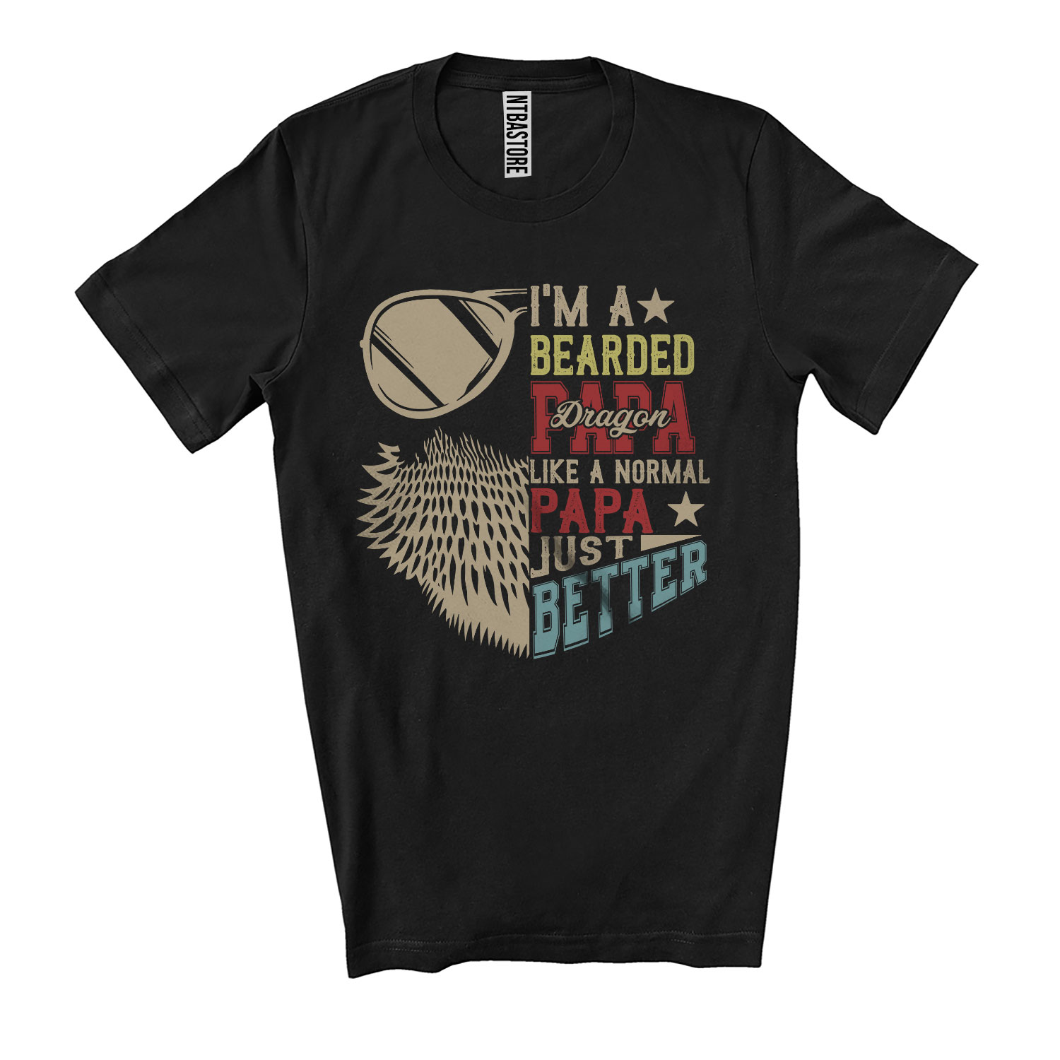 Bearded Dragon Papa; Humorous Father's Day Vintage Bearded Papa; Family ...