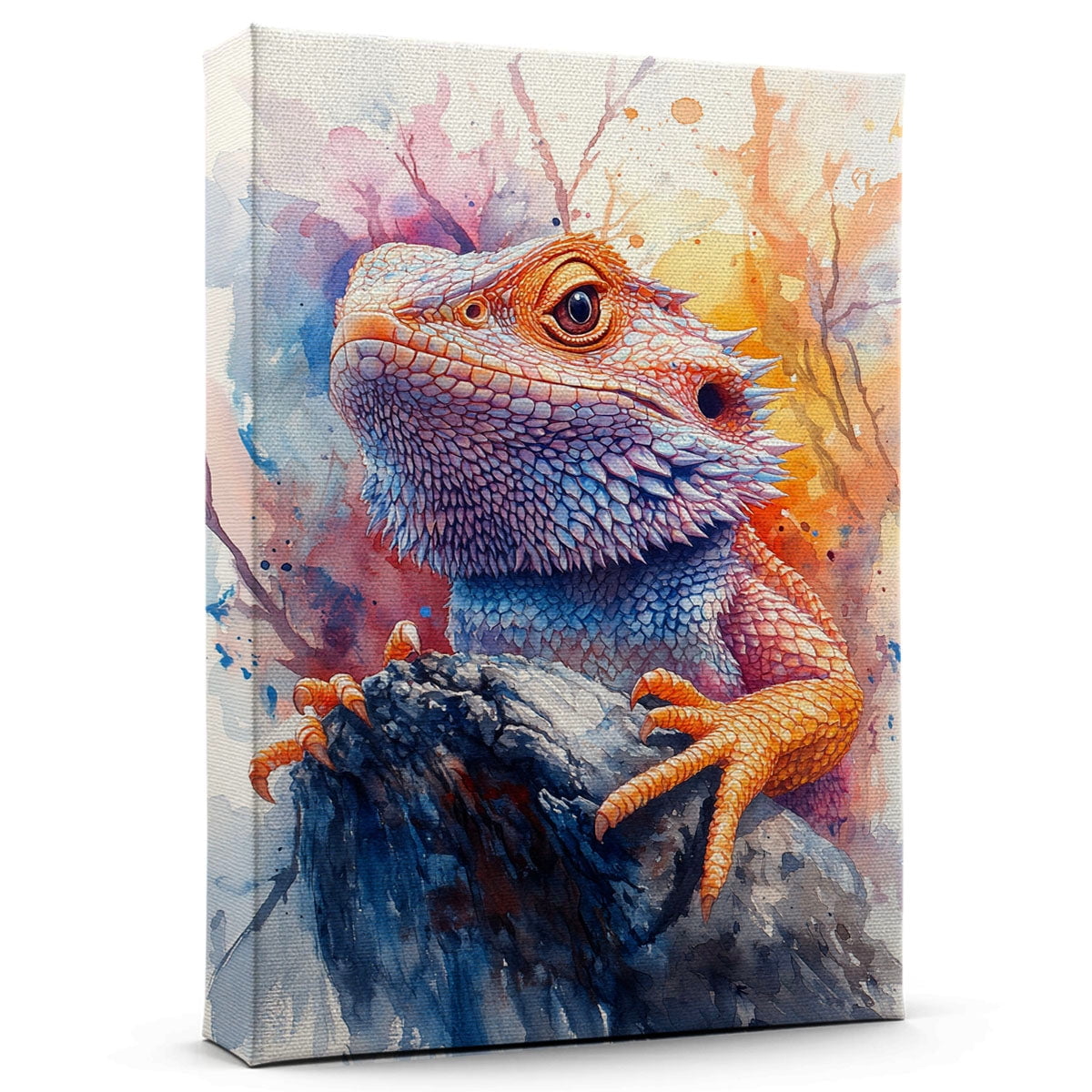 Bearded Dragon Red Canvas Art Animals, Colorful Bearded Dragon Red ...