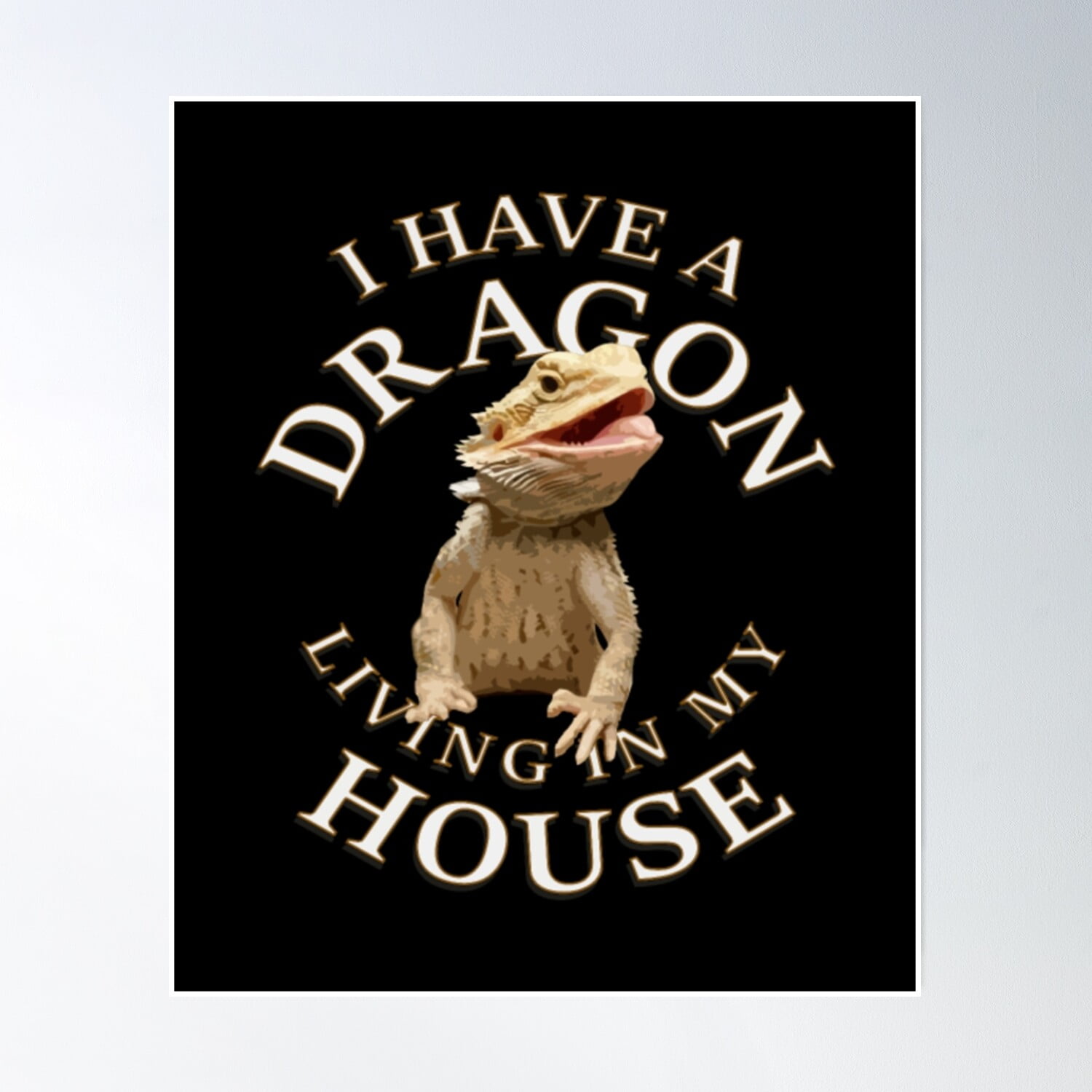 Bearded Dragon Reptile Pet Lover Poster Wall Art, Modern Wall Decor ...