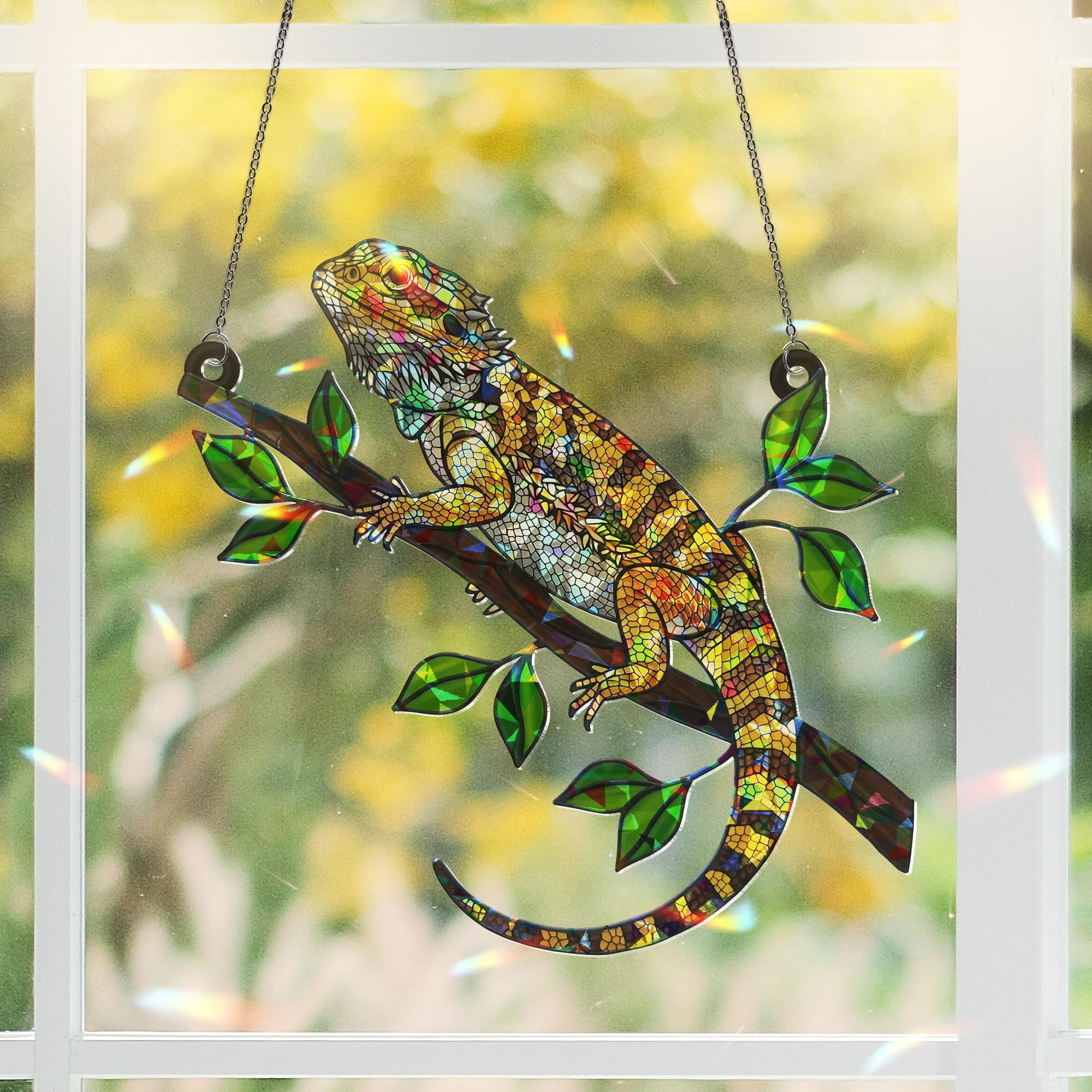 Bearded Dragon Suncatcher Holographic Acrylic Lizard Gift for Reptile ...