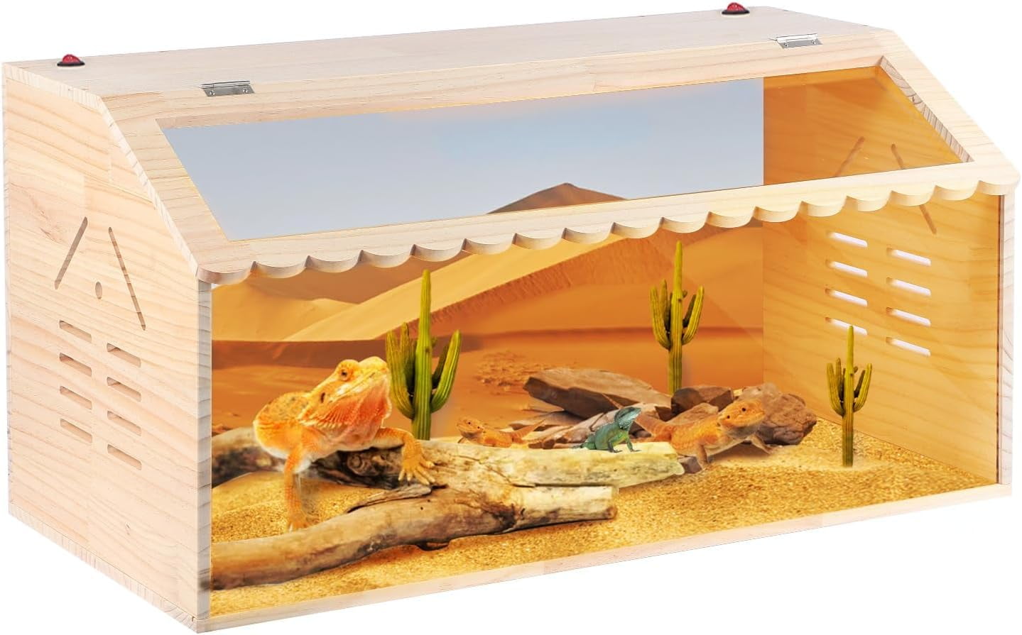 Bearded Dragon Tank with Switch, Reptile Tank with Socket Built Inside ...