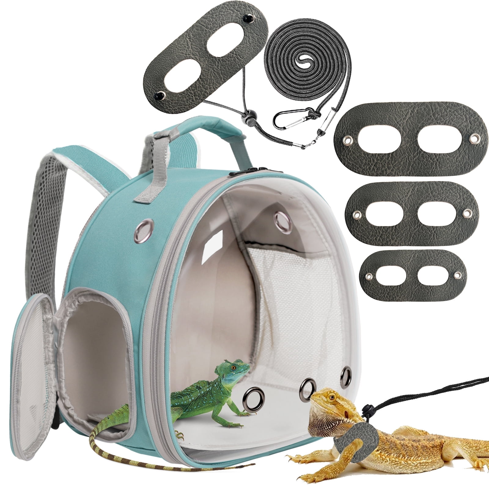 Bearded Dragon Travel Backpack Carrier with Harness and Leash Set,Lizard Backpack Carrier,Space ...