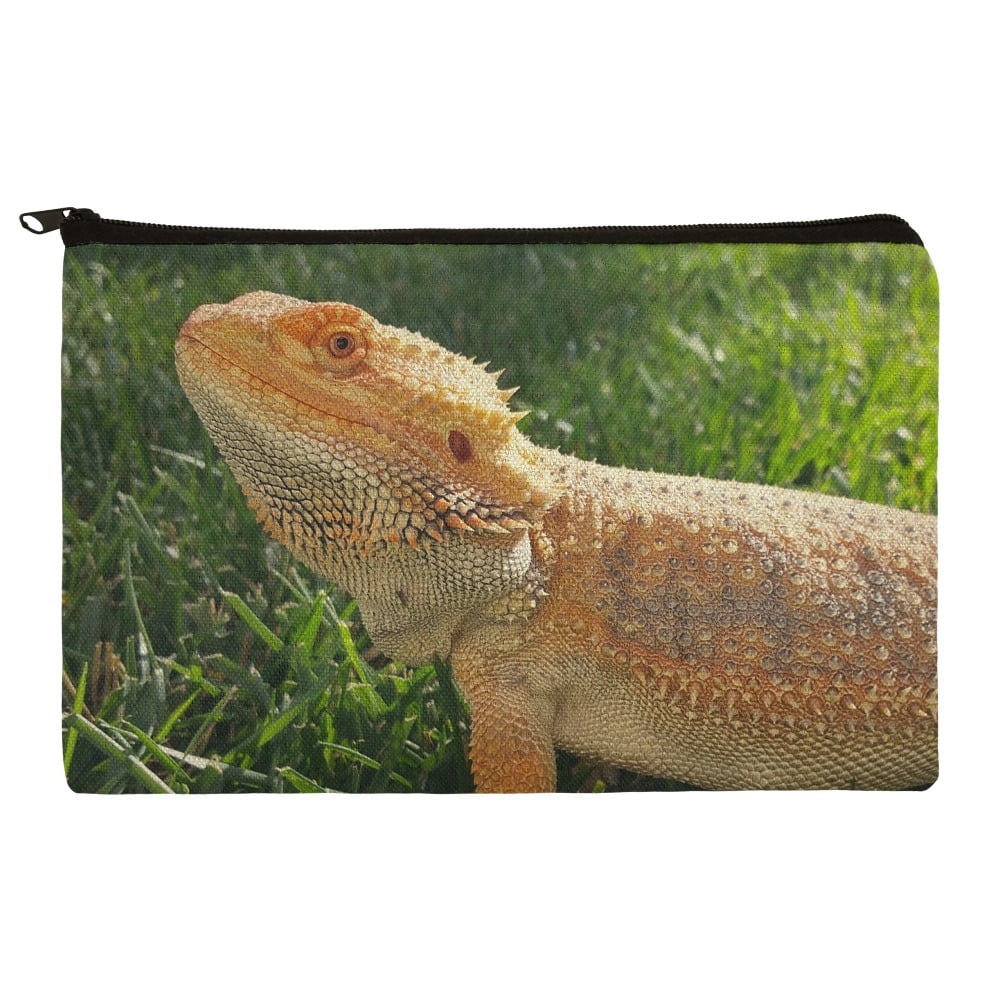 Bearded Dragon in Profile Pencil Pen Organizer Zipper Pouch Case ...