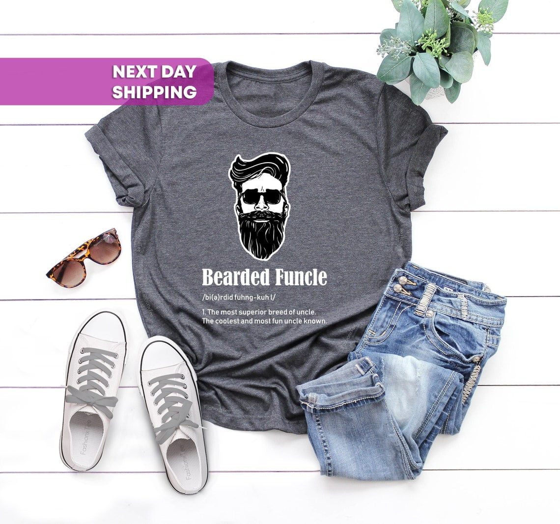 Bearded Funcle Shirt, Bearded Uncle Shirt, Uncle Shirt, Bearded Funcle ...