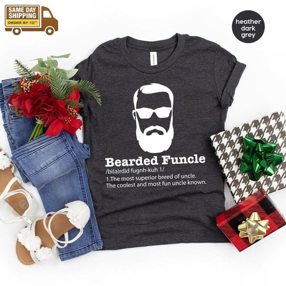 Bearded Funcle Shirt Funny Uncle Shirt Bearded Funcle Definition Shirt ...