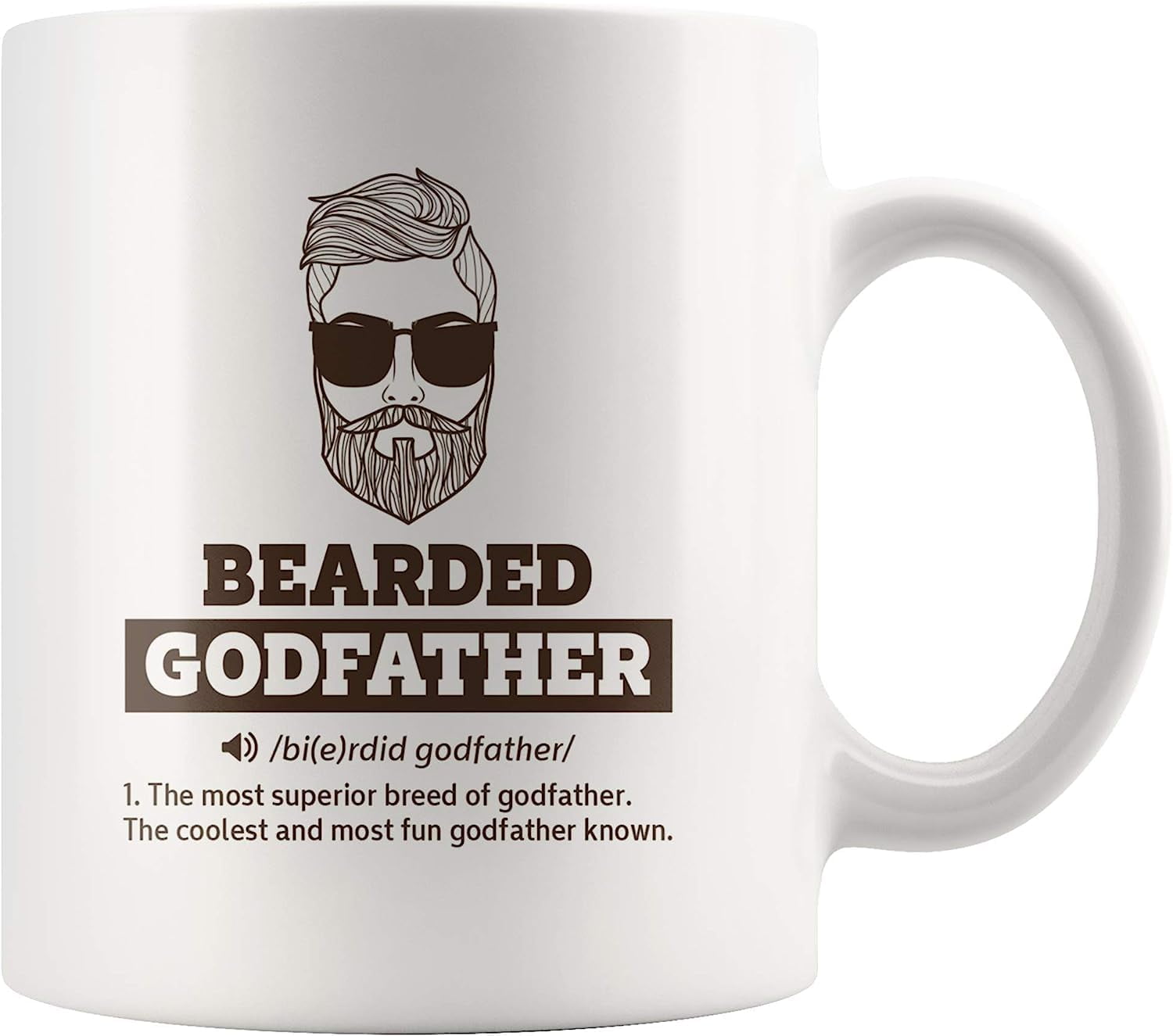 Bearded Godfather Definition Mug From Godchild Godson Goddaughter ...
