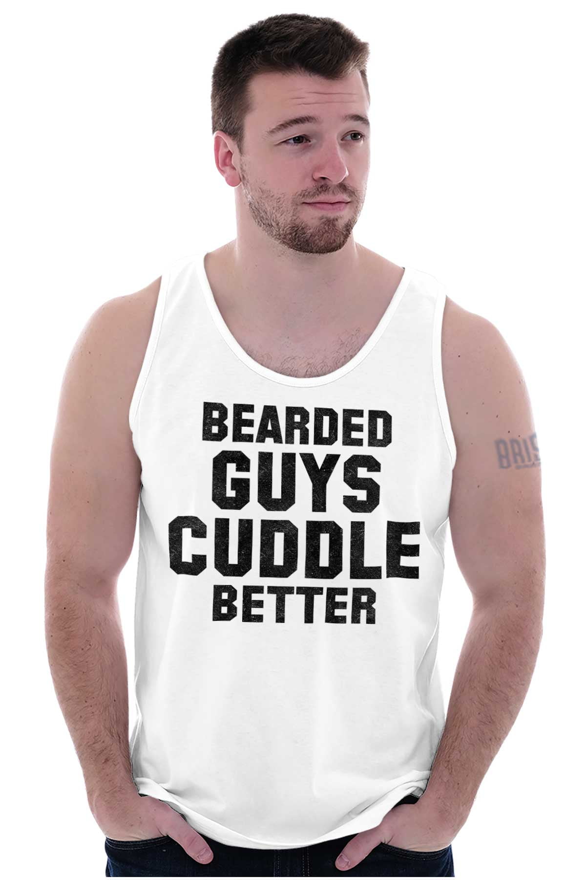 Bearded Guys Cuddle Better Flirting Mens Big & Tall Graphic Tank Top ...