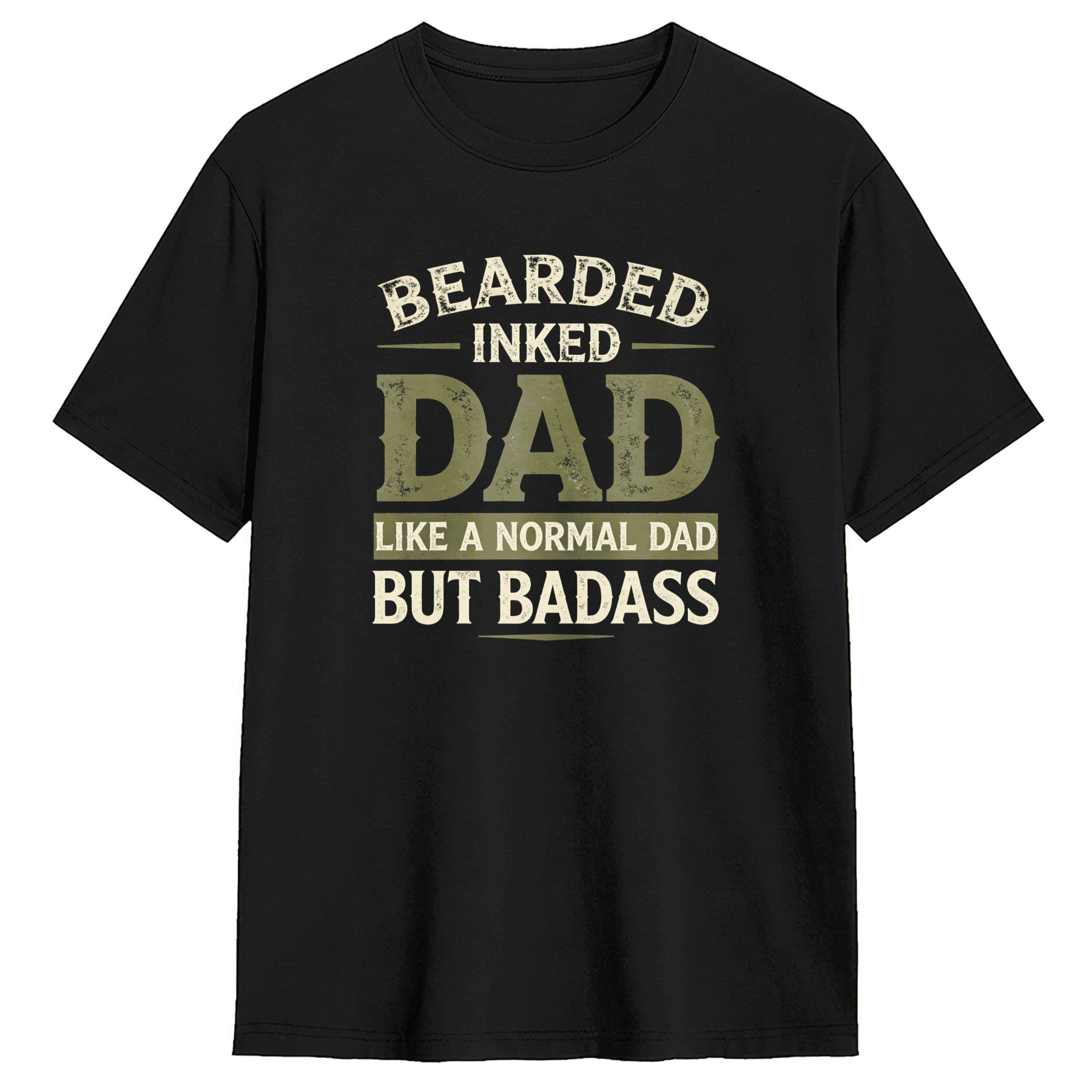 Bearded Inked Dad Cool Graphic Tee For Men, Dad Family Gift Cotton ...