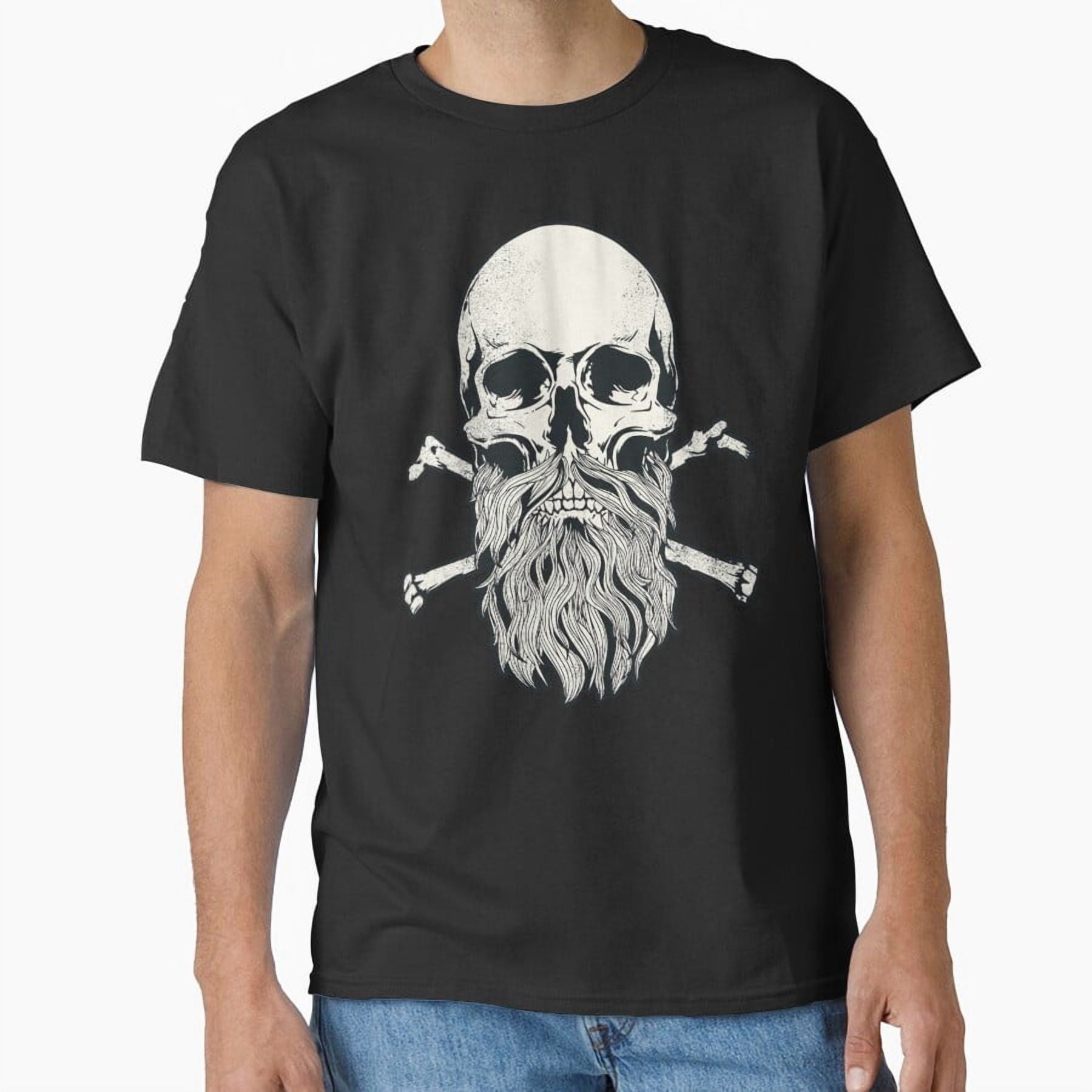 Bearded Skeleton Head and Crossbones Pirate Jolly H48854 Unisex T-Shirt ...