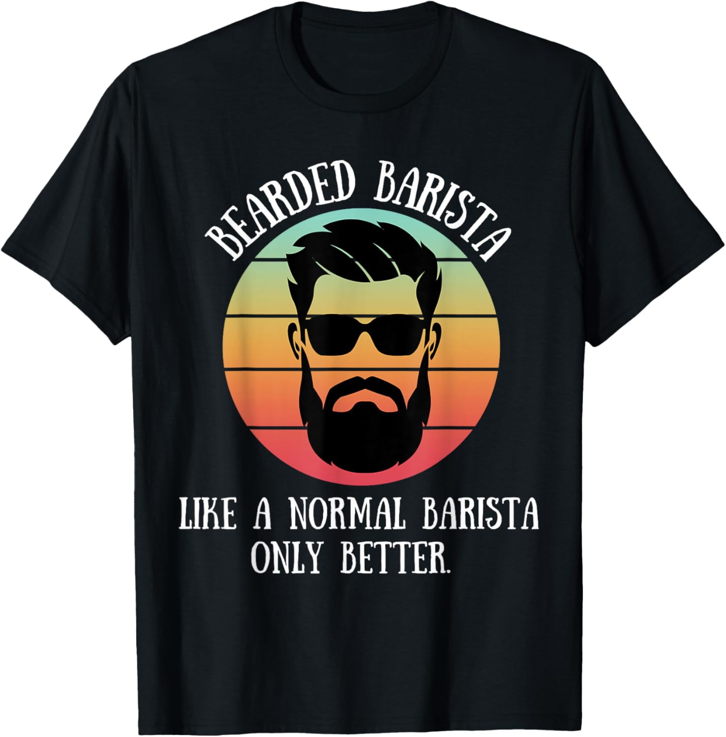 Bearded barista Mens Beard dad Humor Funny barista retro Funny Creative ...