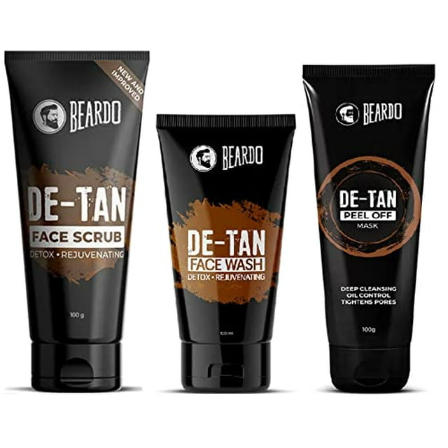 Beardo De-Tan Kit ((De-Tan Face Wash,De-Tan Face Scrub & De-Tan Peel ...