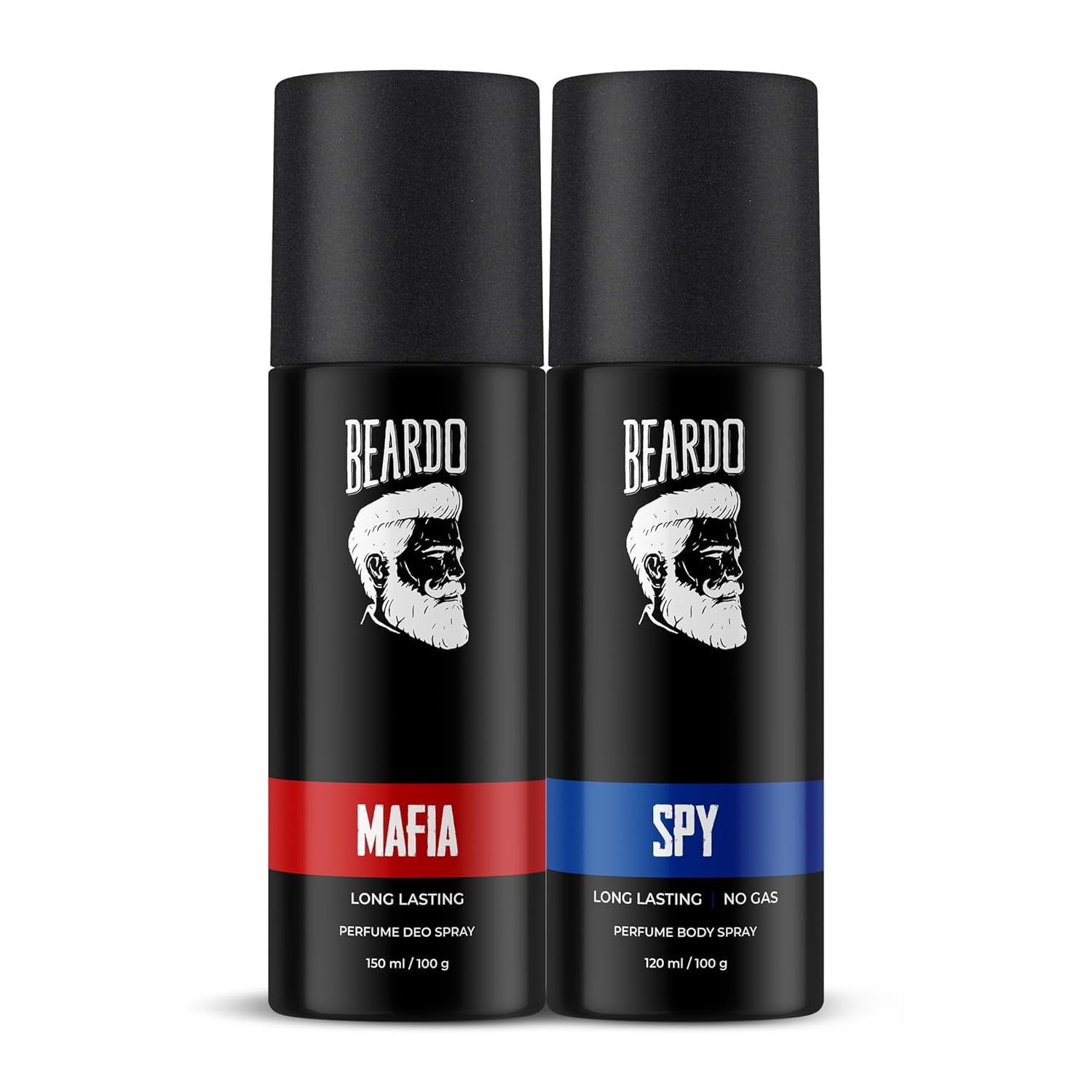 Beardo Mafia + Spy Perfume Body Spray For Men Pack Of 2 X 120ml, 4.05 Fl.oz. | No Gas Deo Long ...