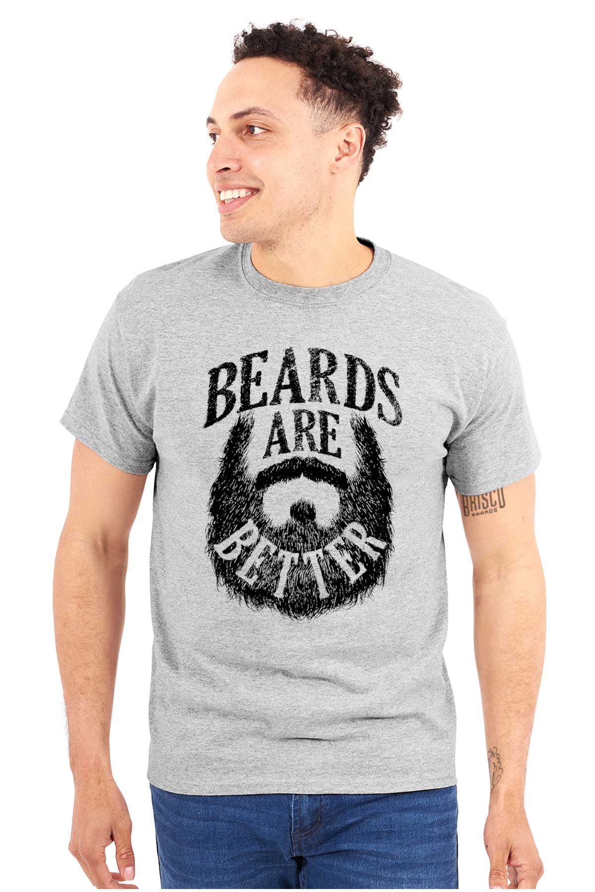 Beards Better Mustache Hipster Humor Men Big & Tall Graphic Tee Brisco Brands 3X - Walmart.com