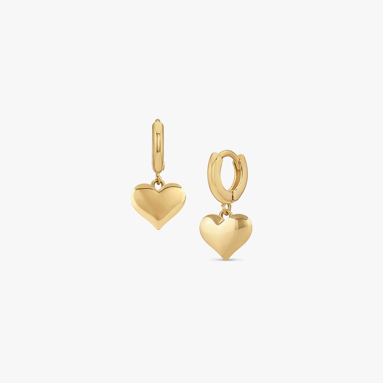 Bearfruit Jewelry Dangling Puffed Heart Hoops Huggies - Walmart.com