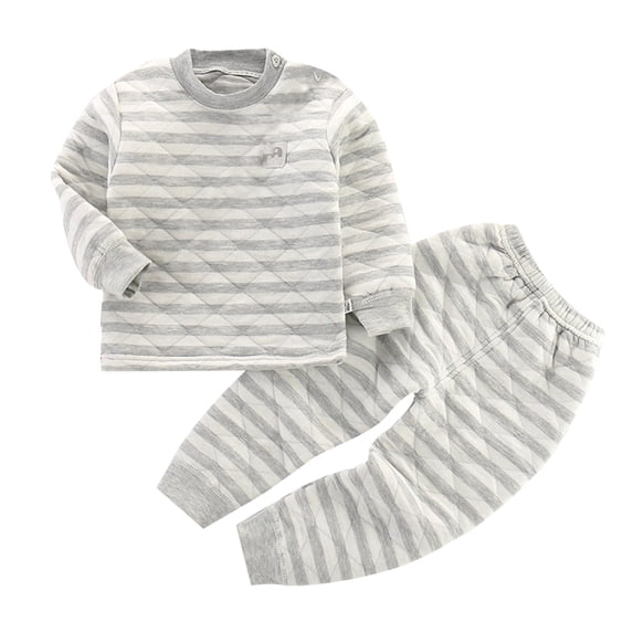 Bearichfupo Children's Warm Stripe Underwear Set Clip Cotton New Baby ...