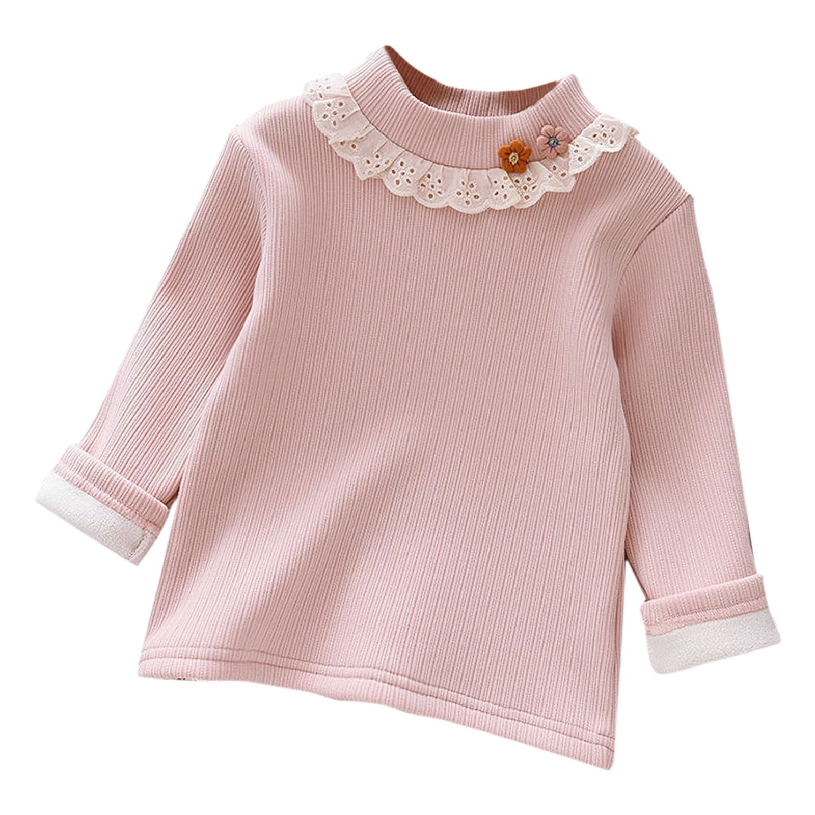 Bearichfupo Girls Solid Color Base Shirt Slim Autumn Drawstring Casual ...