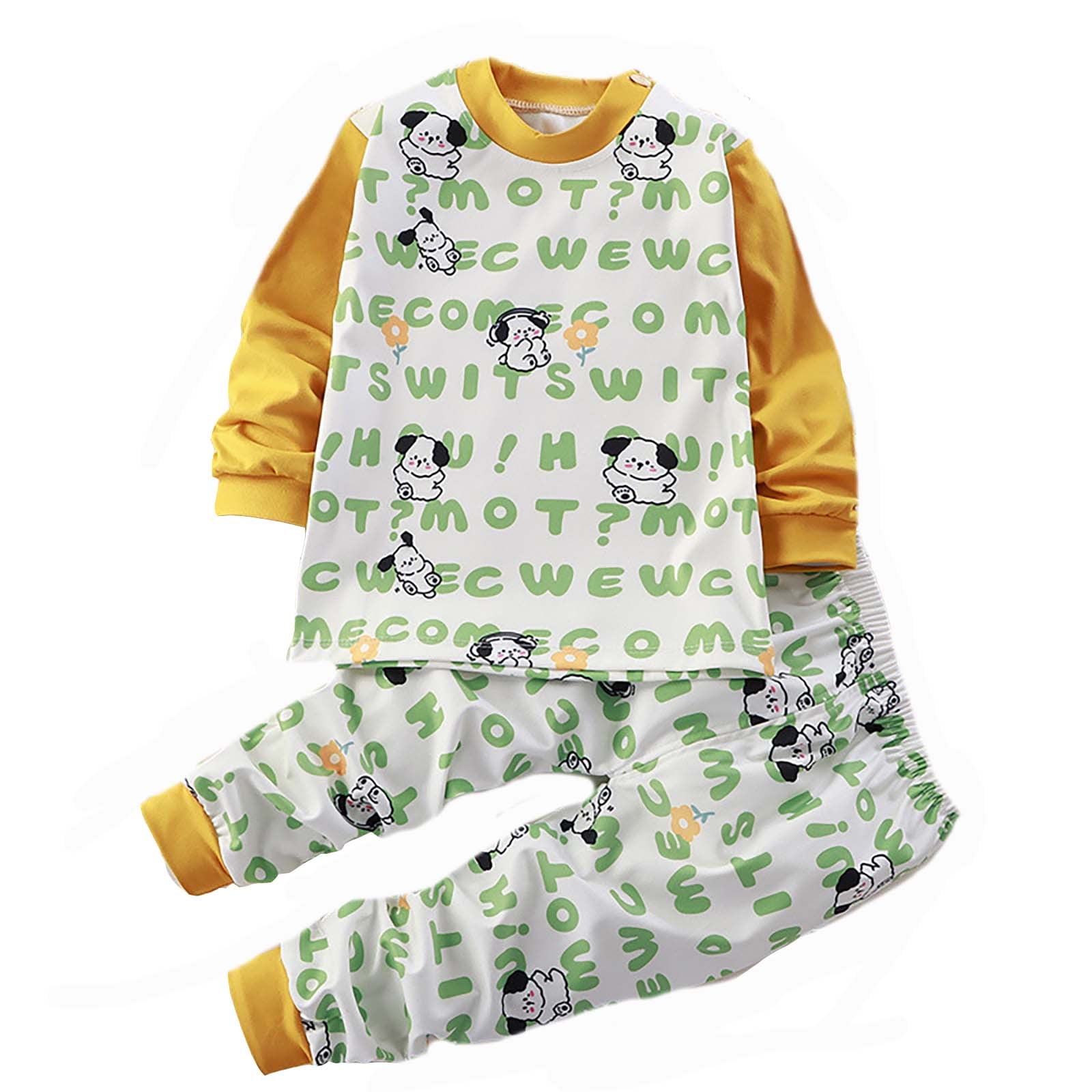Bearichfupo Little Boys Girls Pajamas Dinosaur Animals 2 Piece Train Toddler Kids Cartoon ...