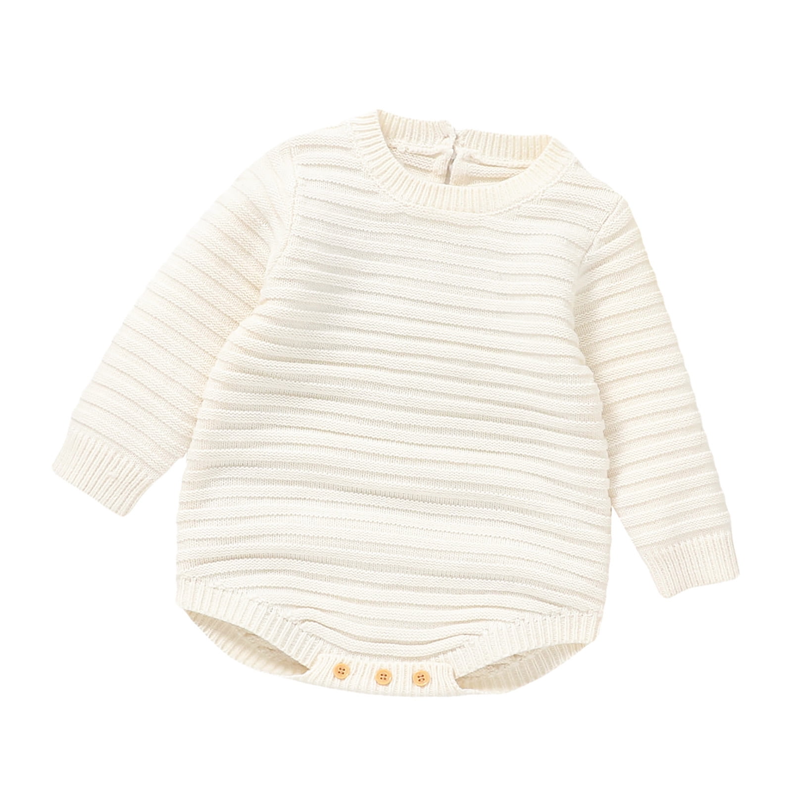 Bearichfupo Newborn Infant Baby Girl Boy Knit Sweater Romper Sweatshirt Long Sleeve Bodysuit ...
