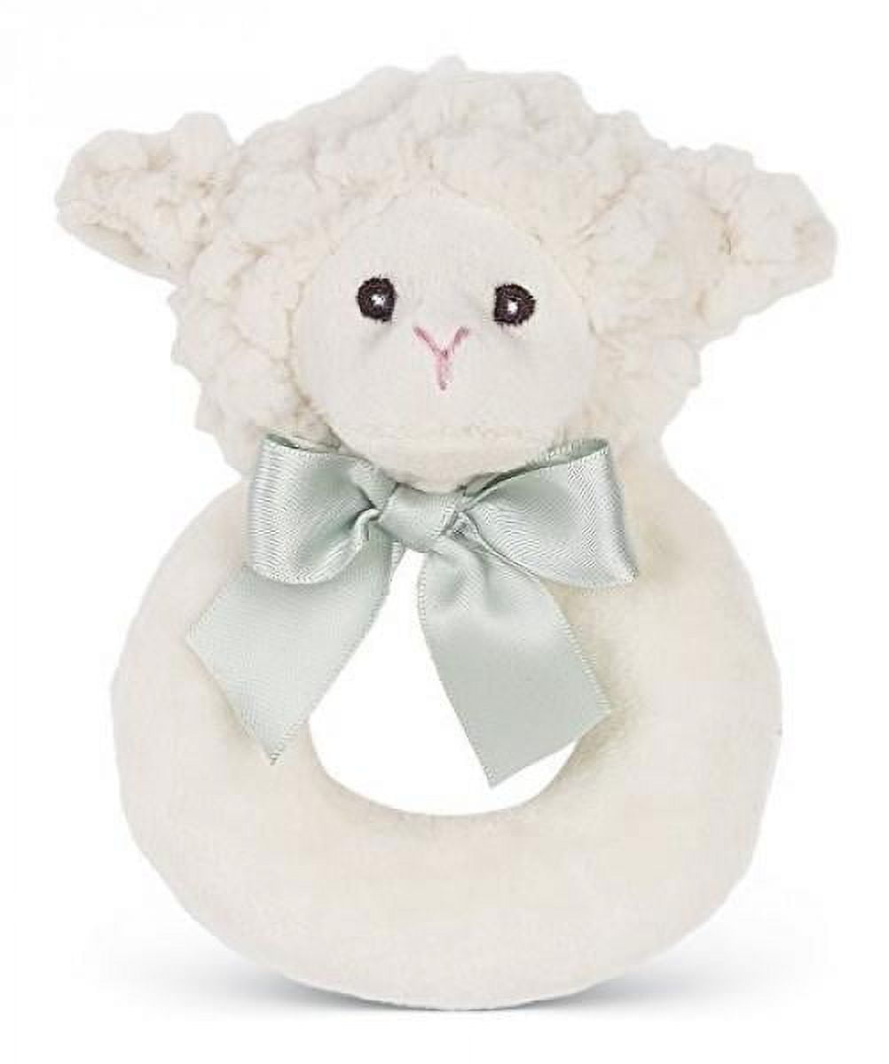 Bearington Baby Lamby Plush Stuffed Animal Cream Lamb Soft Ring Rattle ...