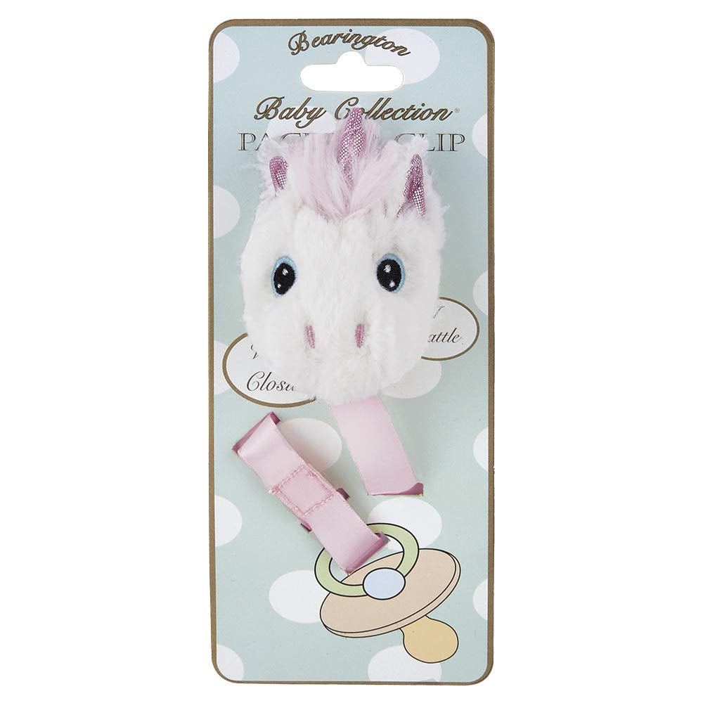 Bearington Collection Baby Dreamer Plush Unicorn Pacifier Holder with ...