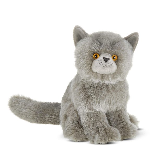 Bearington Gordie The Grey Cat Plush, 10.5 Inch Grey Cat Stuffed Animal ...