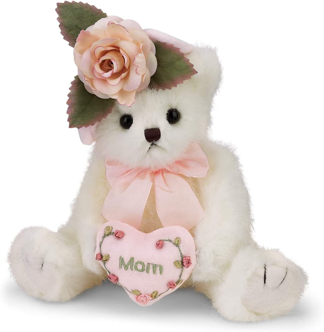 Bearington Mommy Tenderheart White Stuffed Bear, 10 Inch Mother Teddy ...