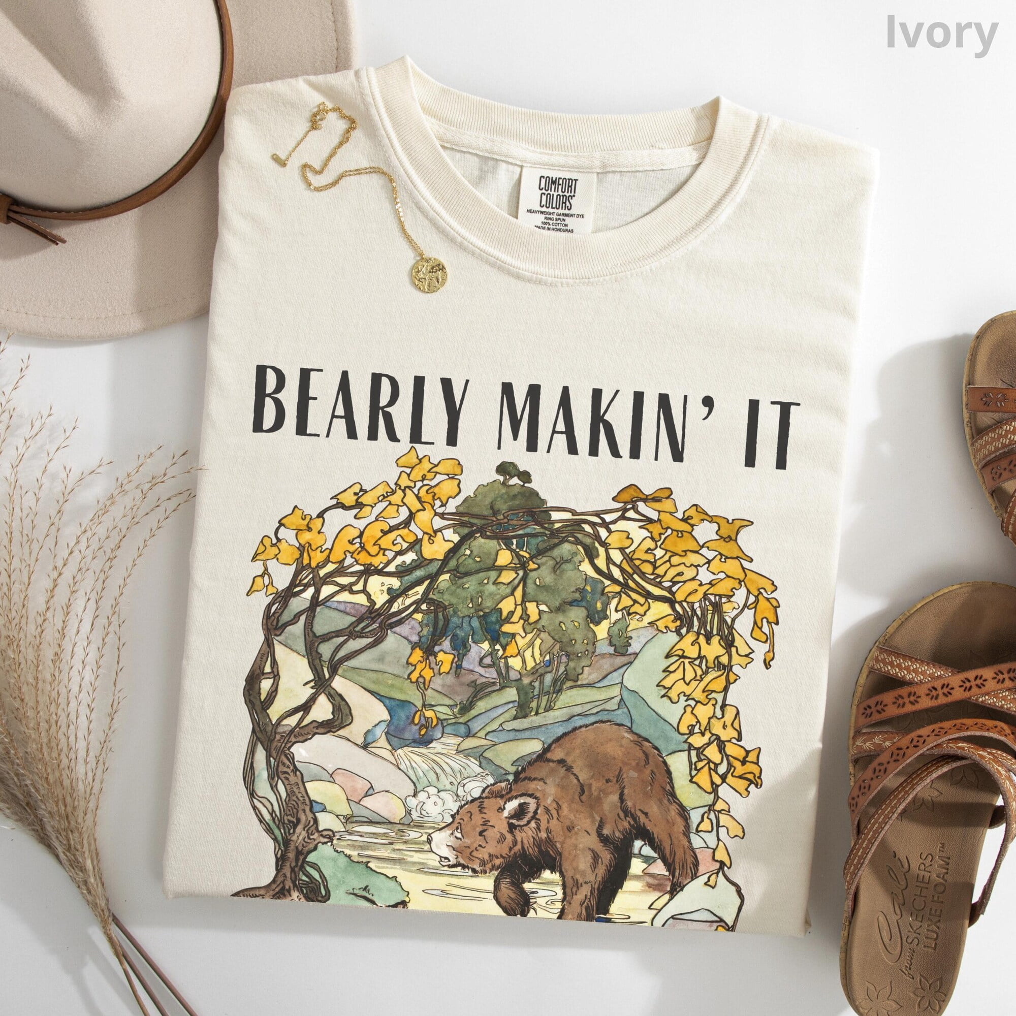 Bearly Makin 39 It Mama Bear Shirt 100 Cotton Tee Funny Animal Graphic ...