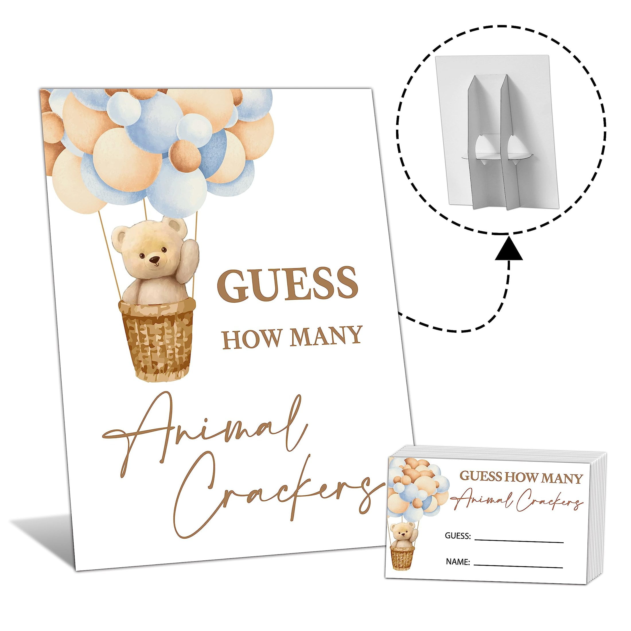 Bearly Waiting Baby Shower Game Set - Guess How Many Crackers Sign with ...