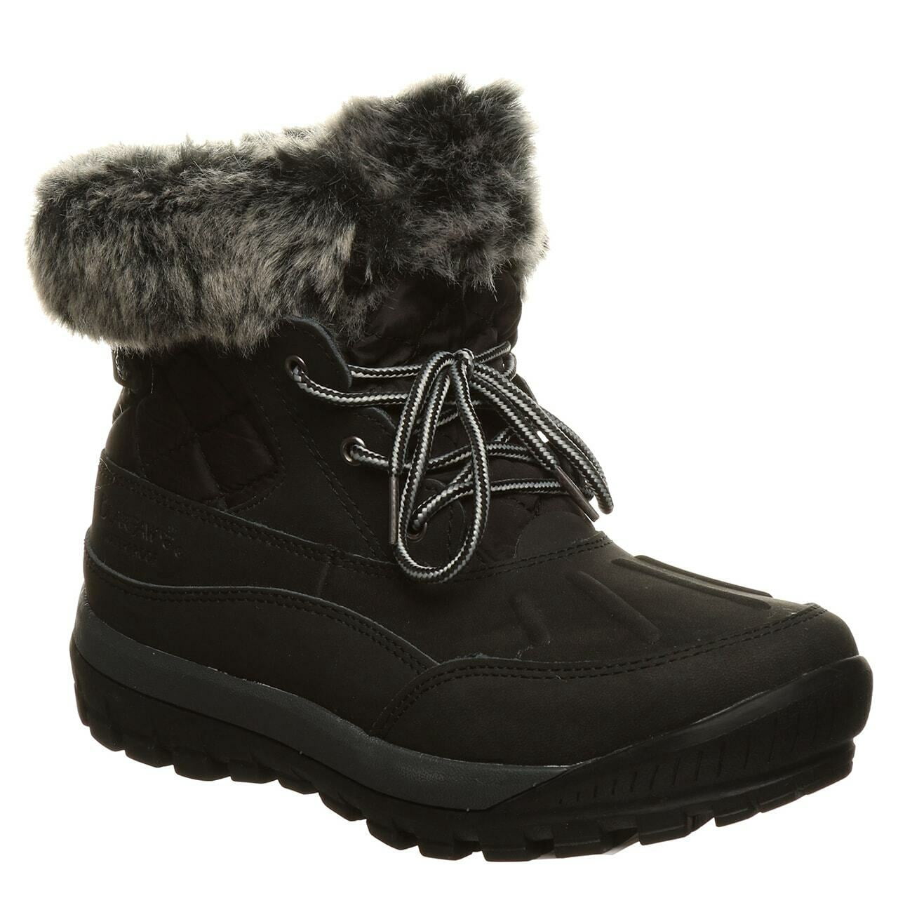 Bearpaw Women's Black/Grey Becka Boots, Size 7 - Walmart.com