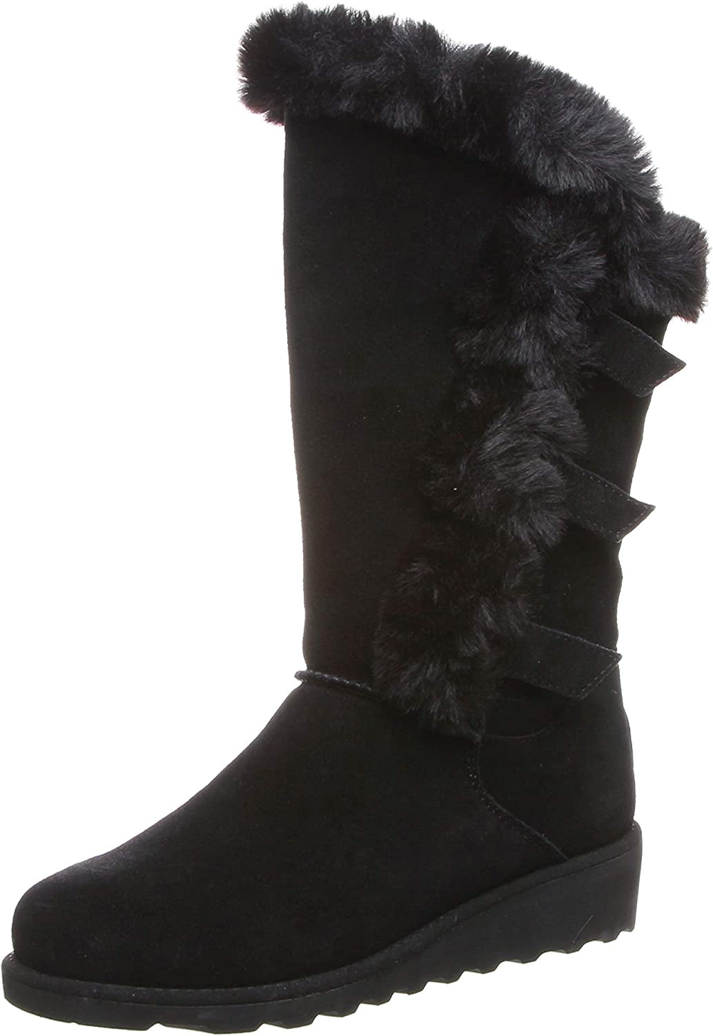 Bearpaw Women's Genevieve Winter Boots with Faux Fur, Buckles and ...