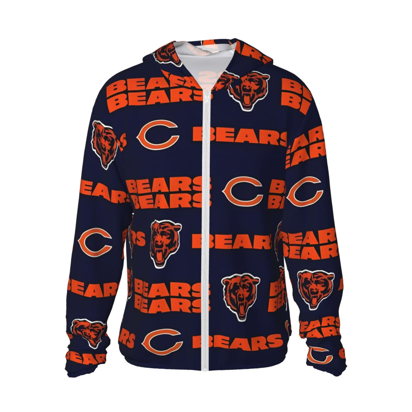 Bears Adult lightweight sports long sleeved Sun Protection Zip Hoodie ...