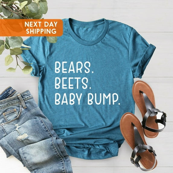 Bears Beets Baby Bump Shirt, Pregnancy Announcement, Baby Shower Gift ...
