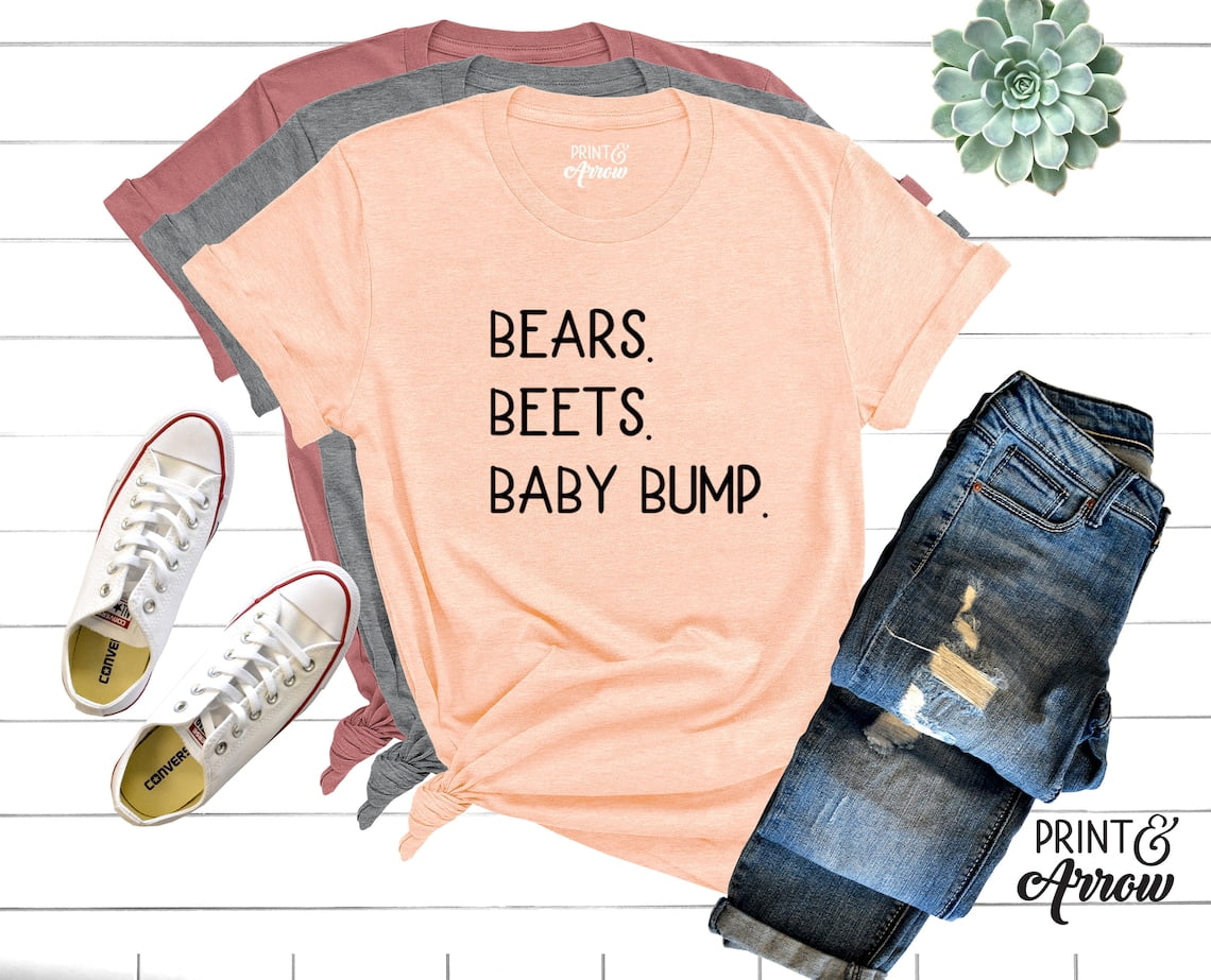 Bears Beets Baby Bump Shirt, Pregnancy Announcement, Baby Shower Gift ...