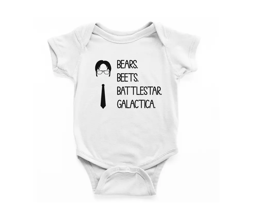 Bears Beets Battlestar Baby Bodysuit, Funny Baby Grow, The Office ...