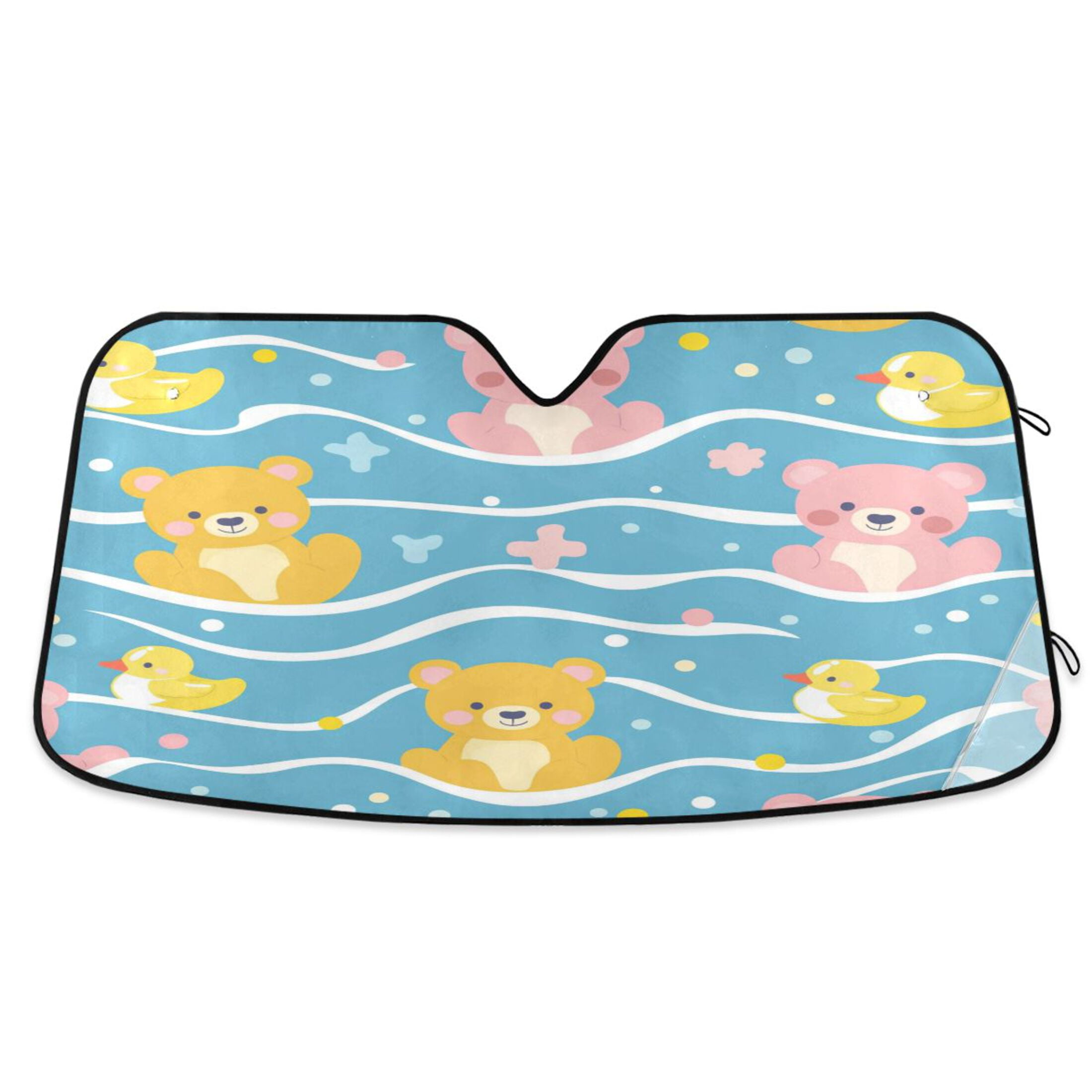 Bears Duckies Dots in Water Cartoon Windshield Sun Shade Automobile ...