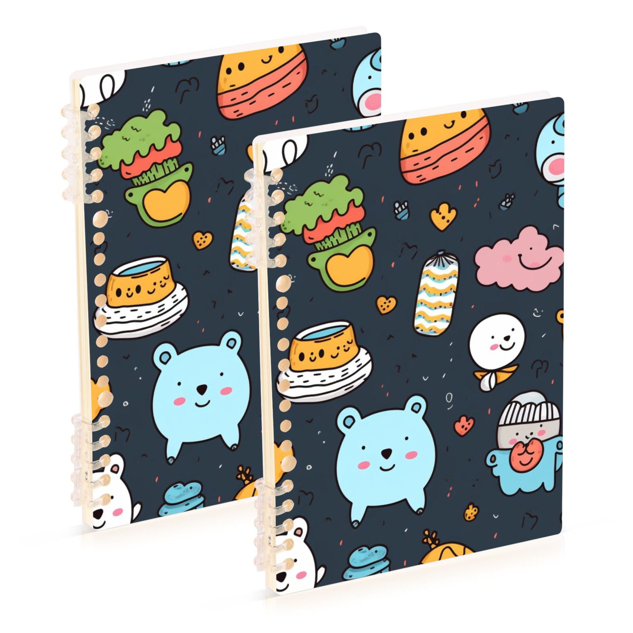 Bears Foods Ring Binder Notebook Journey Note Diary College Ruled ...