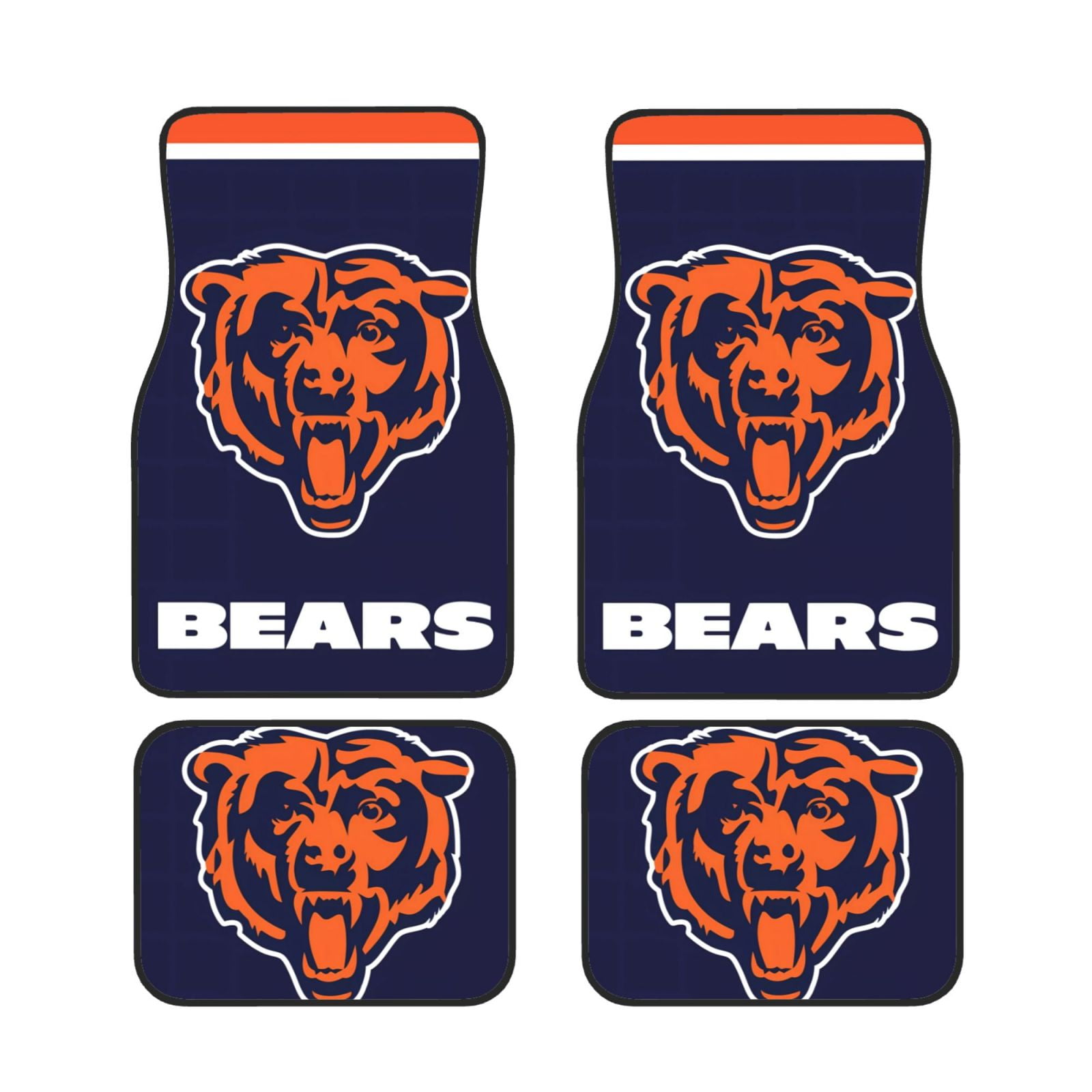 Bears Football Team Car Floor Mats Set of 4, Game Day Fan Vehicle Front ...