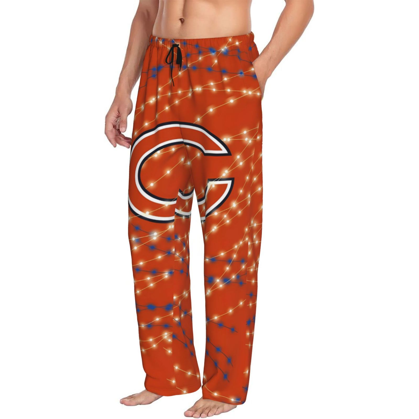 Bears Football Team Pattern Custom Men's House Long Pajama Pants, Men's ...