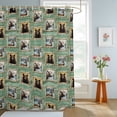 Bears in Frames Shower Curtain, Rustic Cabin Bear Elk Green Wood Grain ...